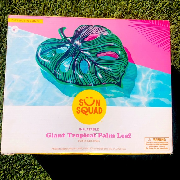 Sun Squad | Swim | Tropical Palm Leaf Pool Float Dark Green Sun Squad ...